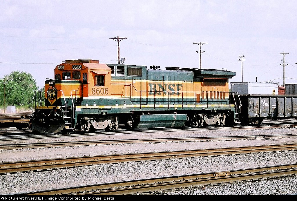 BNSF B40-8 #8606 leads a local out of hte yard